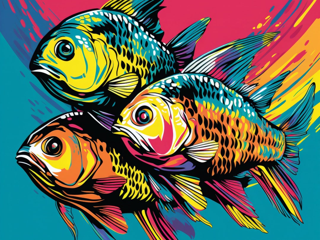 Reel in the Fun With Pop Art Fish Poster for Fishermen Fish - Etsy