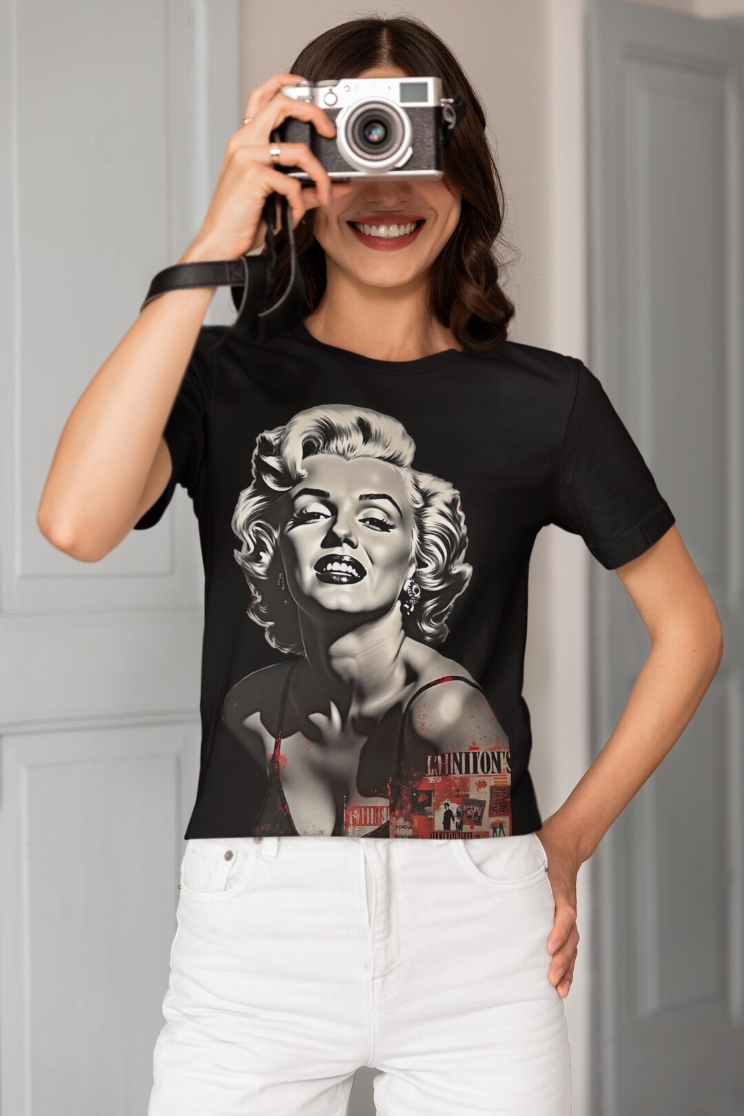 Vintage Hollywood Glamour Icon Graphic Tee Unisex Garment-dyed Retro ...
