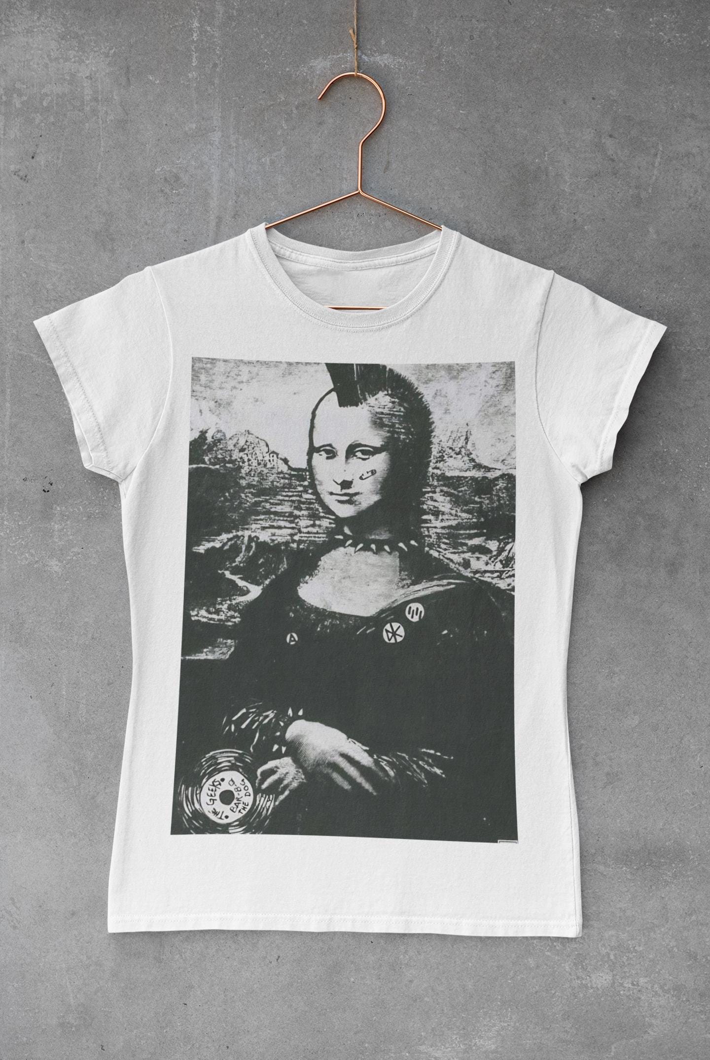 Punk Mona Lisa PNG | Edgy Vintage Art Design | Punk Rock Digital ...