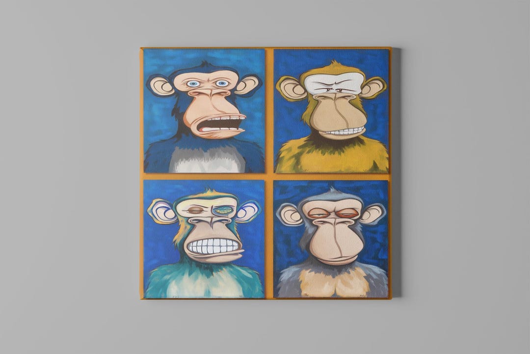 Quirky Monkey Pop Art Portraits | Instant Download Digital Wall Decor ...