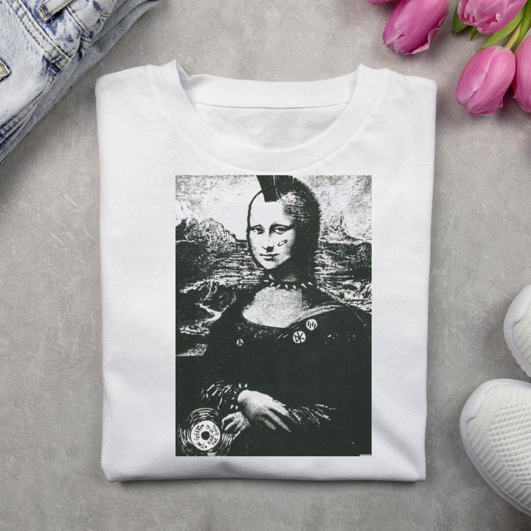 Punk Mona Lisa PNG | Edgy Vintage Art Design | Punk Rock Digital ...