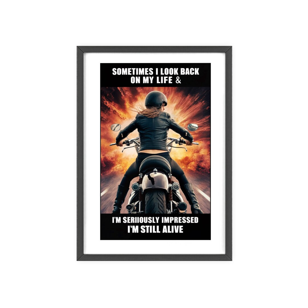 Motorcycle Adventure Poster, Inspirational Quote Art, Biker Wall Decor ...