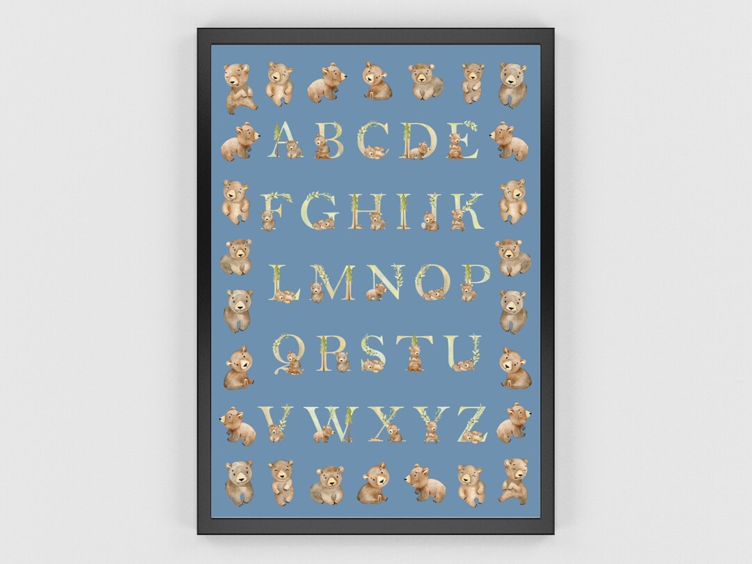 Printable Brown Bear Alphabet Bear Theme ABC for Nursery - Etsy