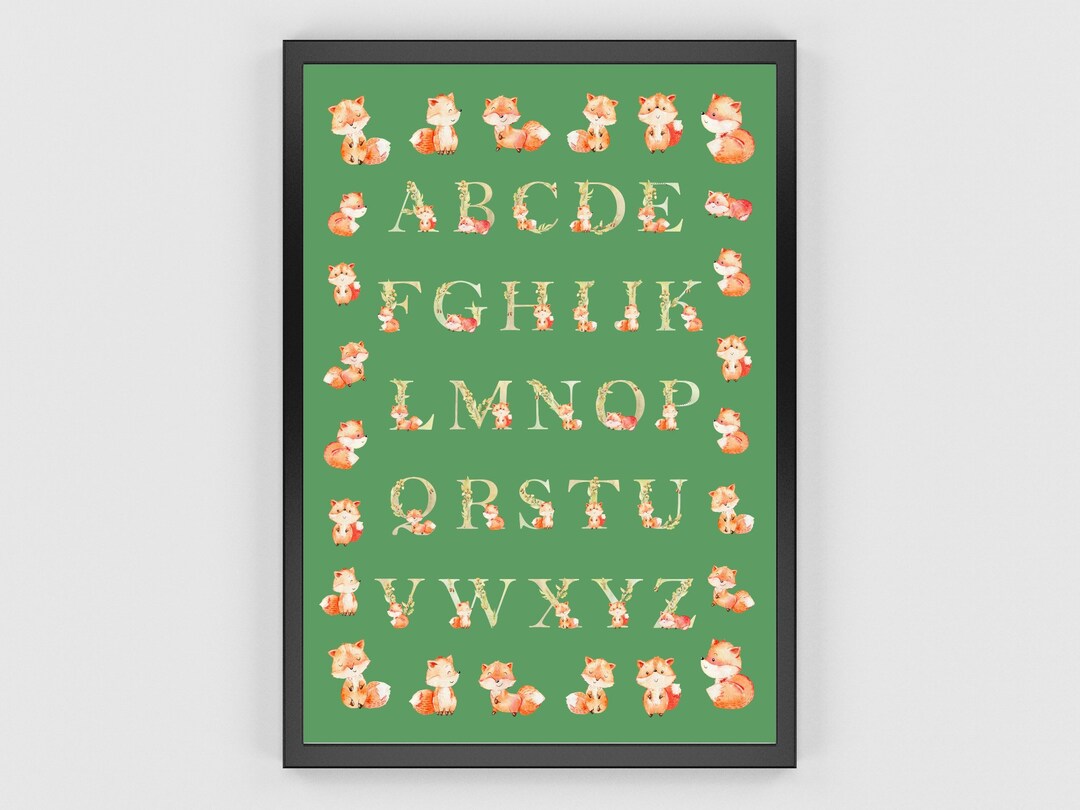 Printable Baby Fox Alphabet Woodland Fox Nursery ABC Little - Etsy