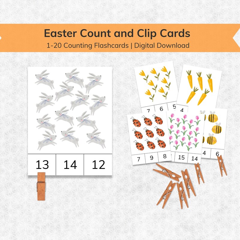 Count and Clip Cards - Etsy