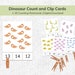 Dinosaur Count and Clip Cards, Number 1-20 Count Flashcards for Kids ...