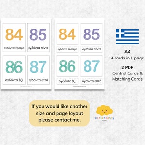Educational Greek Numbers Flashcards | Learn and Count Numbers 0-100 ...
