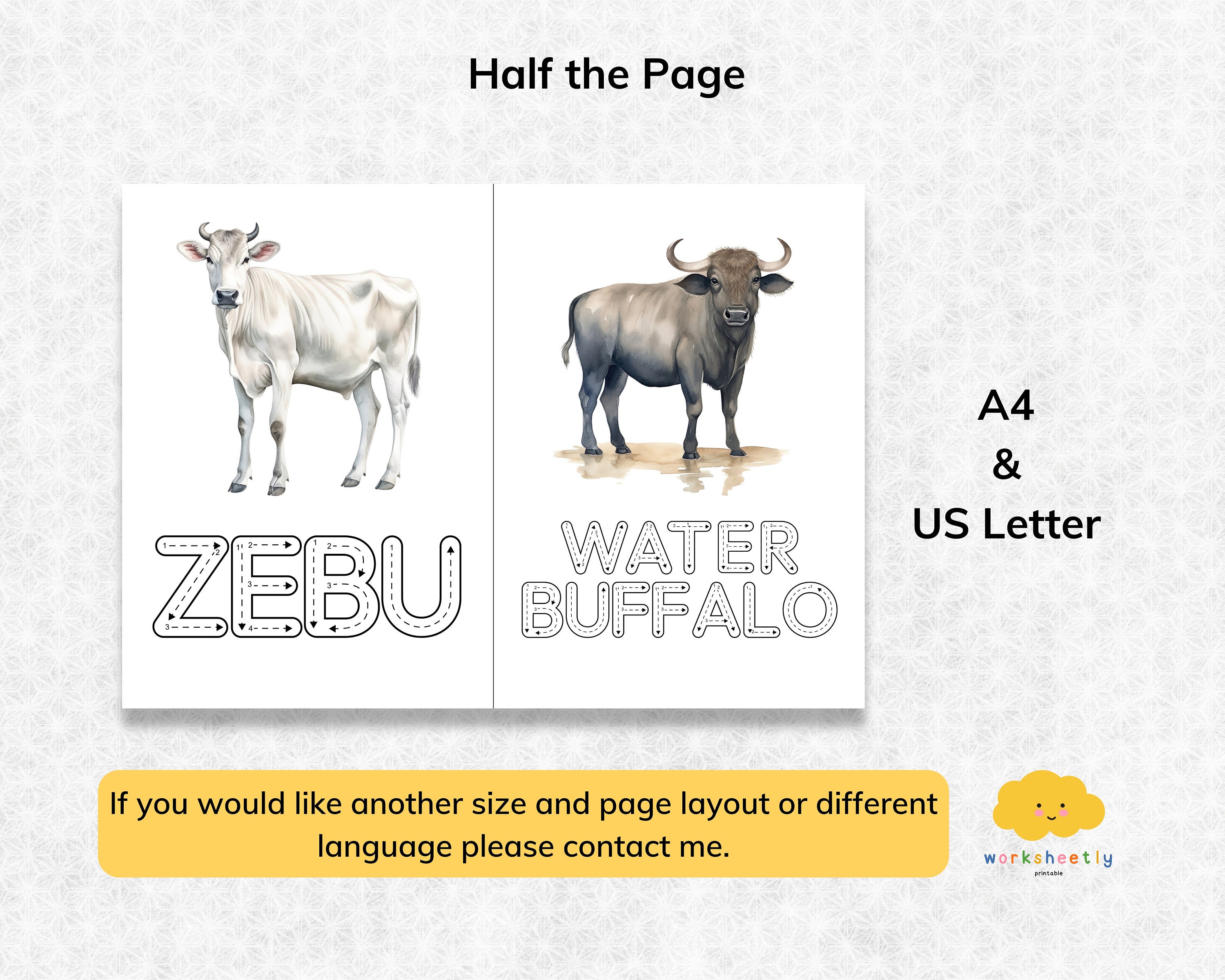 Farm Animal Name Tracing Flashcards for Kids, Printable Montessori ...