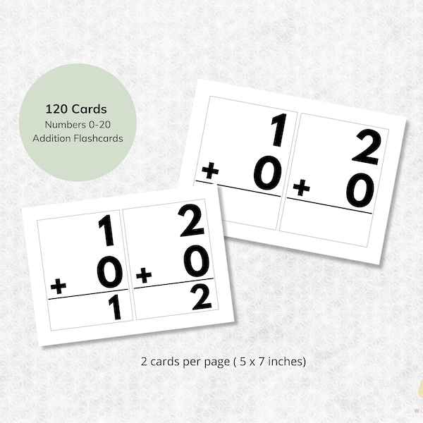Math Flashcards Printable - Etsy