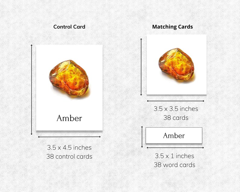 Gemstones Flashcards: Montessori 3-part Nomenclature Cards (digital ...