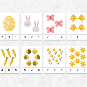 Easter Count and Clip Cards | Numbers 1-20 Count Flashcards for Kids ...