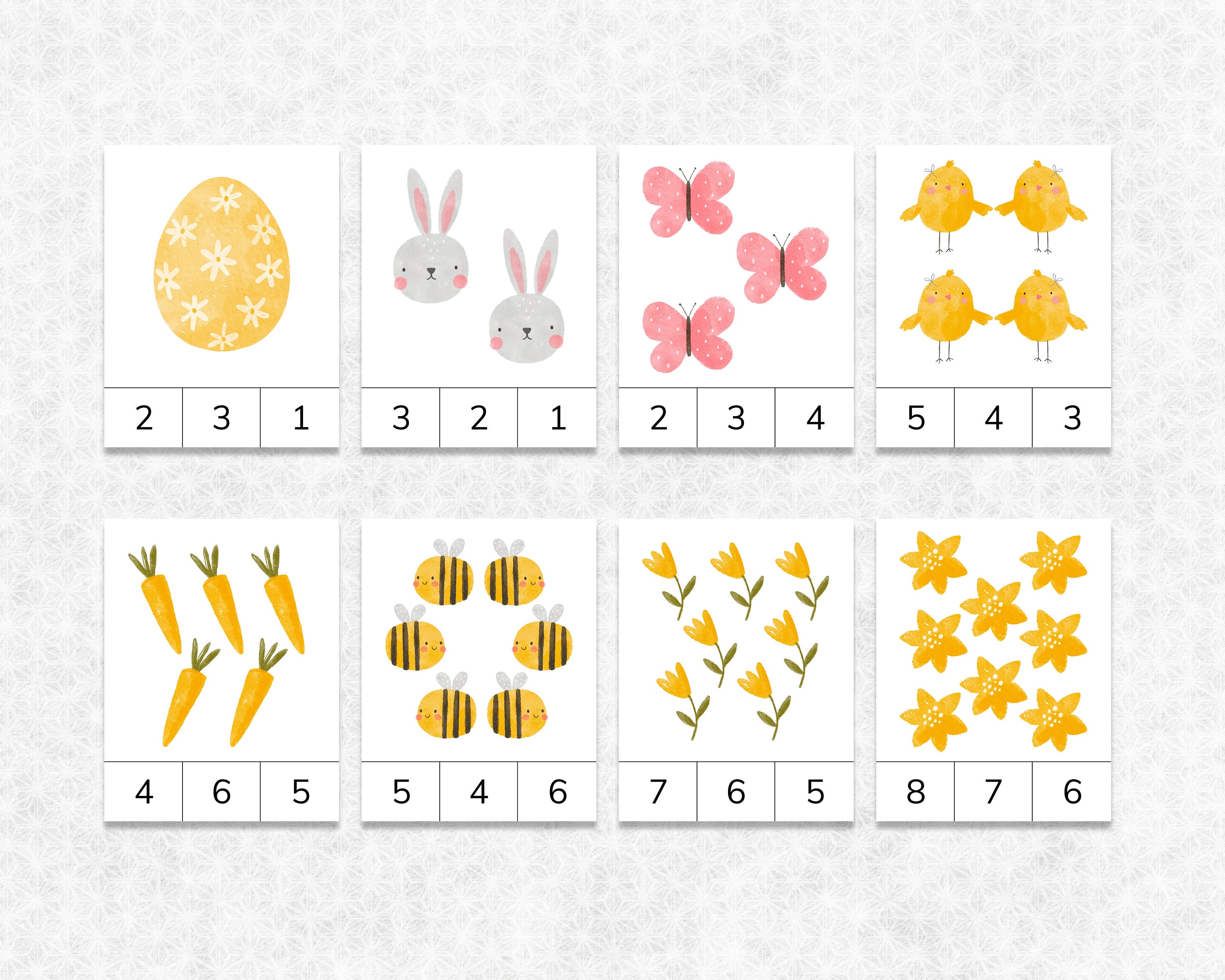 Easter Count and Clip Cards Numbers 1-20 Count Flashcards for Kids ...