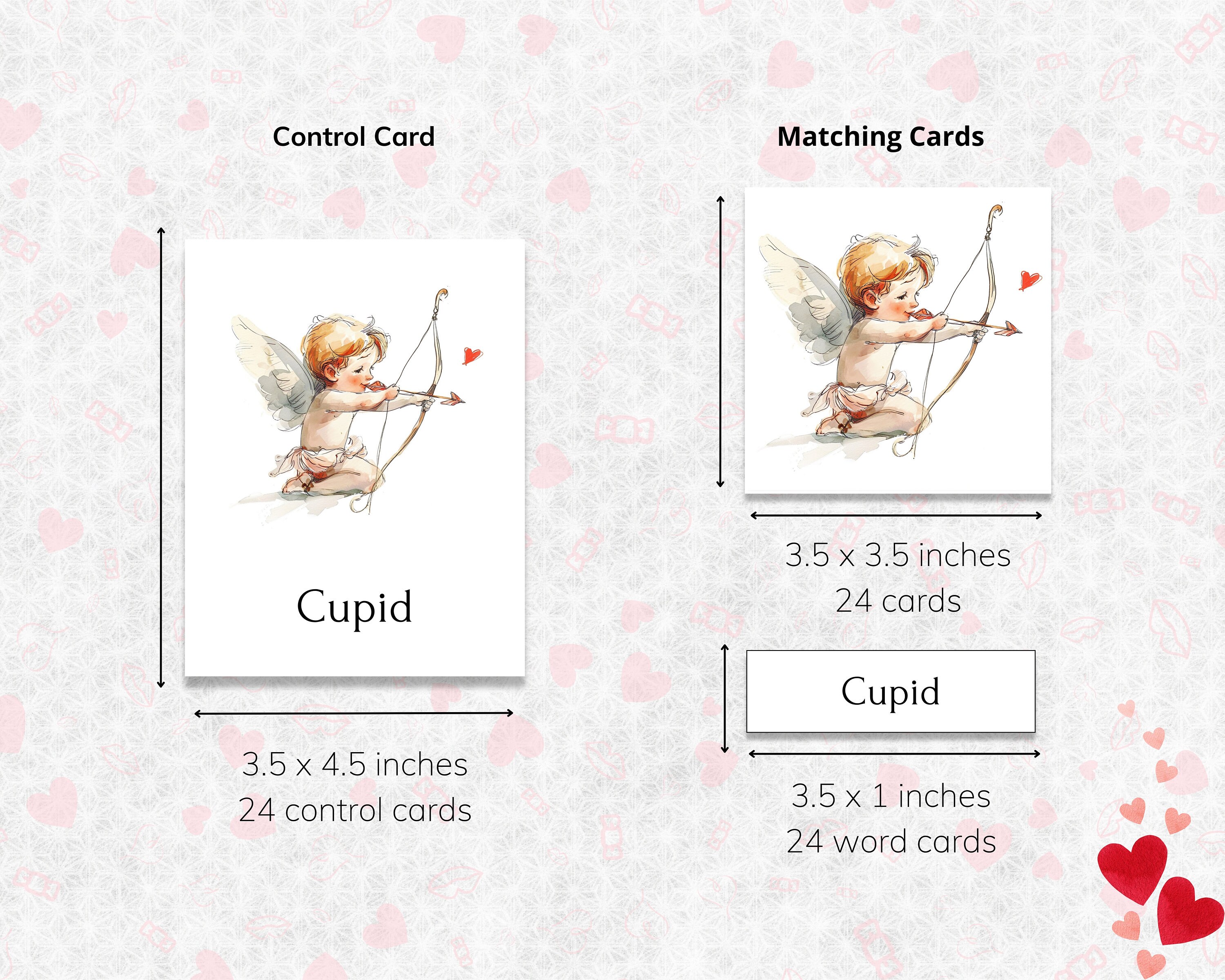 24 Valentine's Day Printable Flashcards for Kids Toddler Flashcards ...