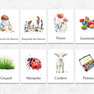 Spanish Easter Montessori Flashcards for Kids | Nomenclature 3 Part ...