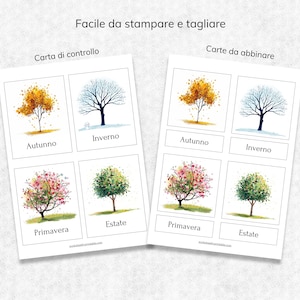 Italian 4 Seasons Flashcards for Kids | Printable Montessori ...