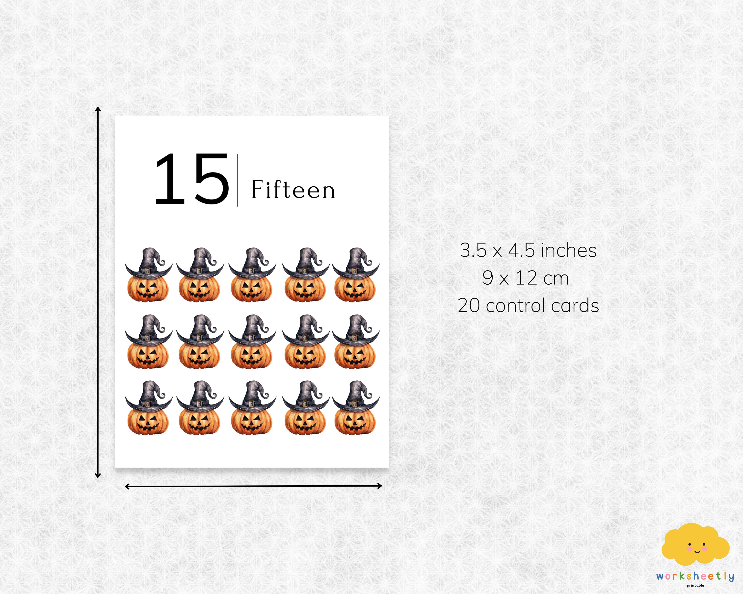 Jack-o'lantern Halloween Theme Counting Flashcards for Kids, Number 1 ...