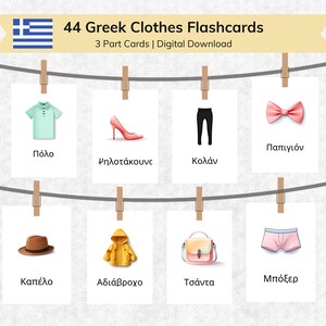 Greek Clothes Flashcards: Montessori Educational Cards (digital ...