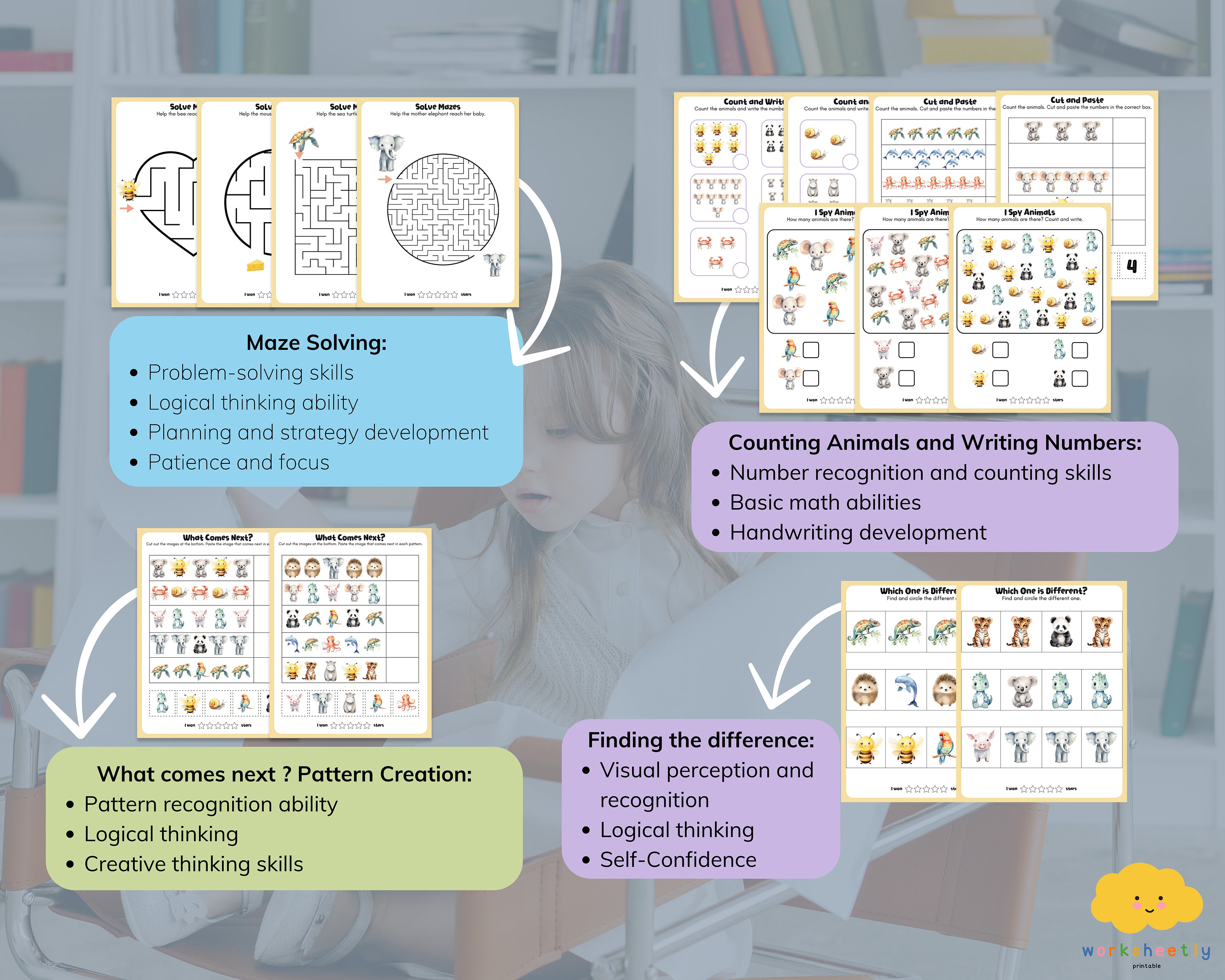 Animals Toddler Busy Book Toddler Learning Binder Montessori Toddler ...