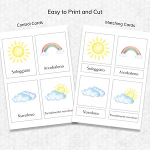 Italian Weather Printable Flashcards for Kids Weather Montessori ...
