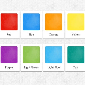 Editable Color Flashcards for Kids, Printable 3 Part Nomenclature ...