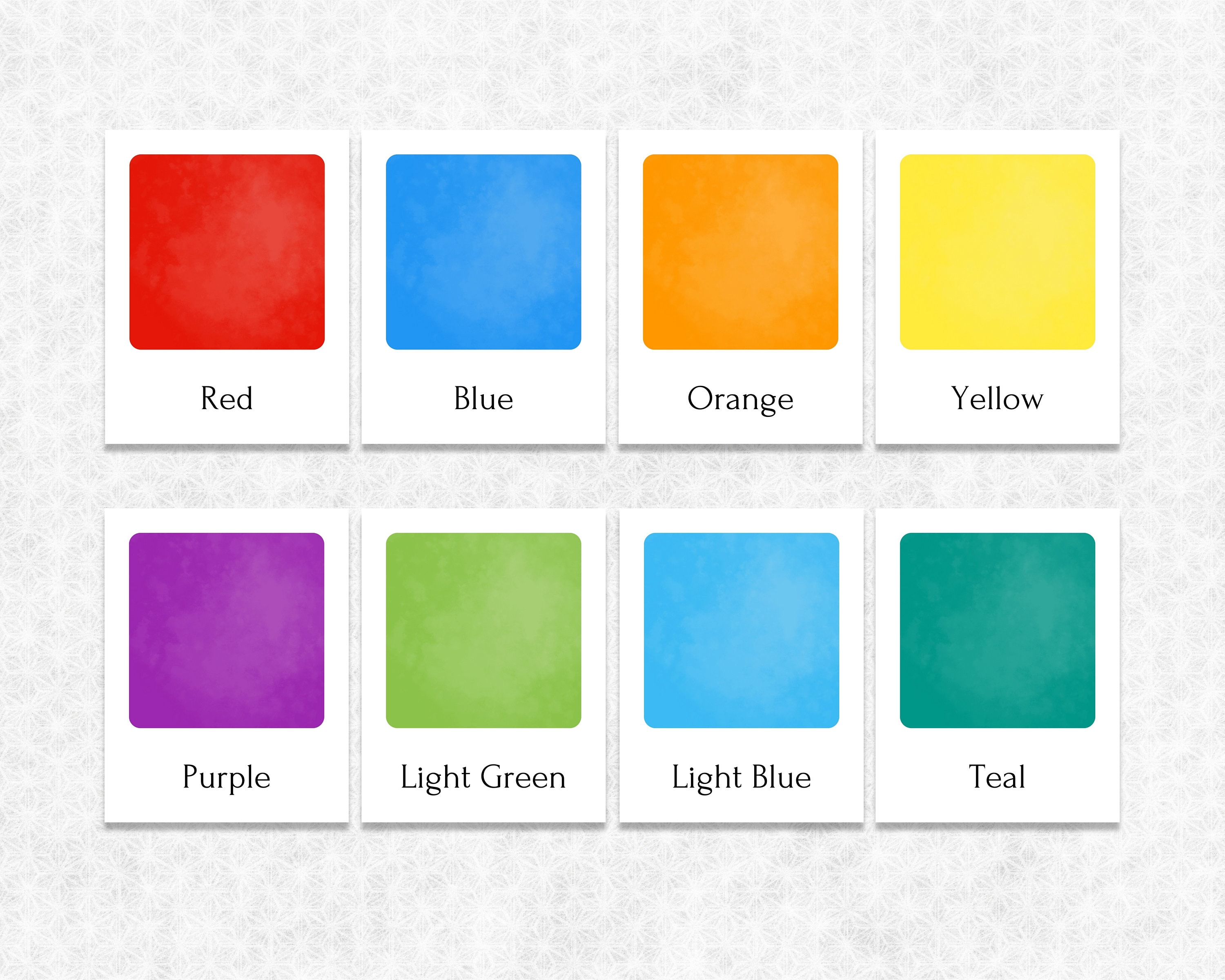 Editable Color Flashcards for Kids, Printable 3 Part Nomenclature ...