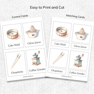 Editable Kitchen Appliances Utensils Flashcards for Kids | 3 Part ...