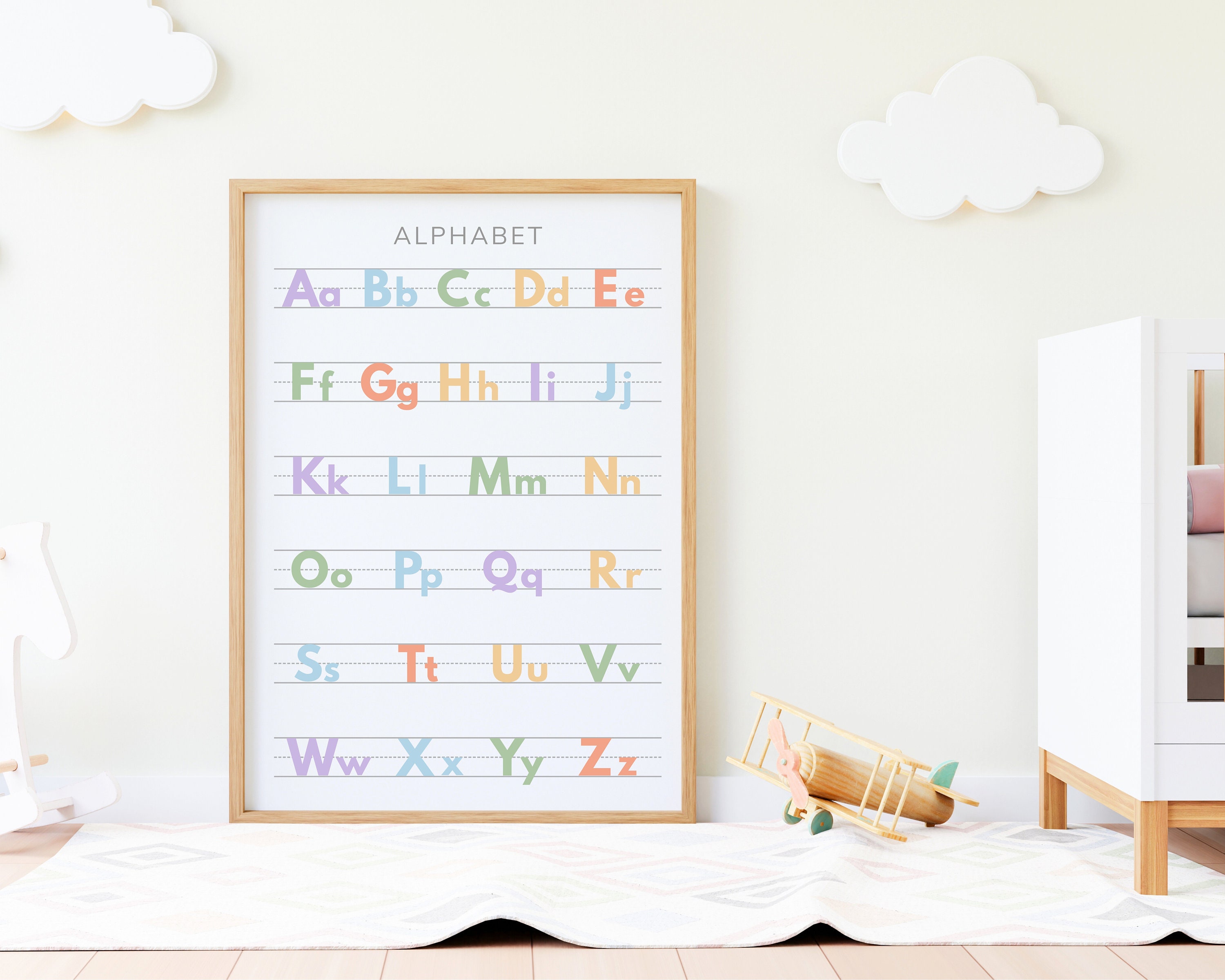 Rainbow Alphabet Poster Handwriting Chart Print Upper and Lowercase ...
