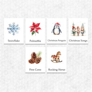 Editable Christmas Flashcards for Kids, Printable 3 Part Nomenclature ...