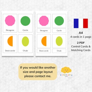 French 22 Shapes Flashcards for Kids | 2D Geometric Shapes Educational ...