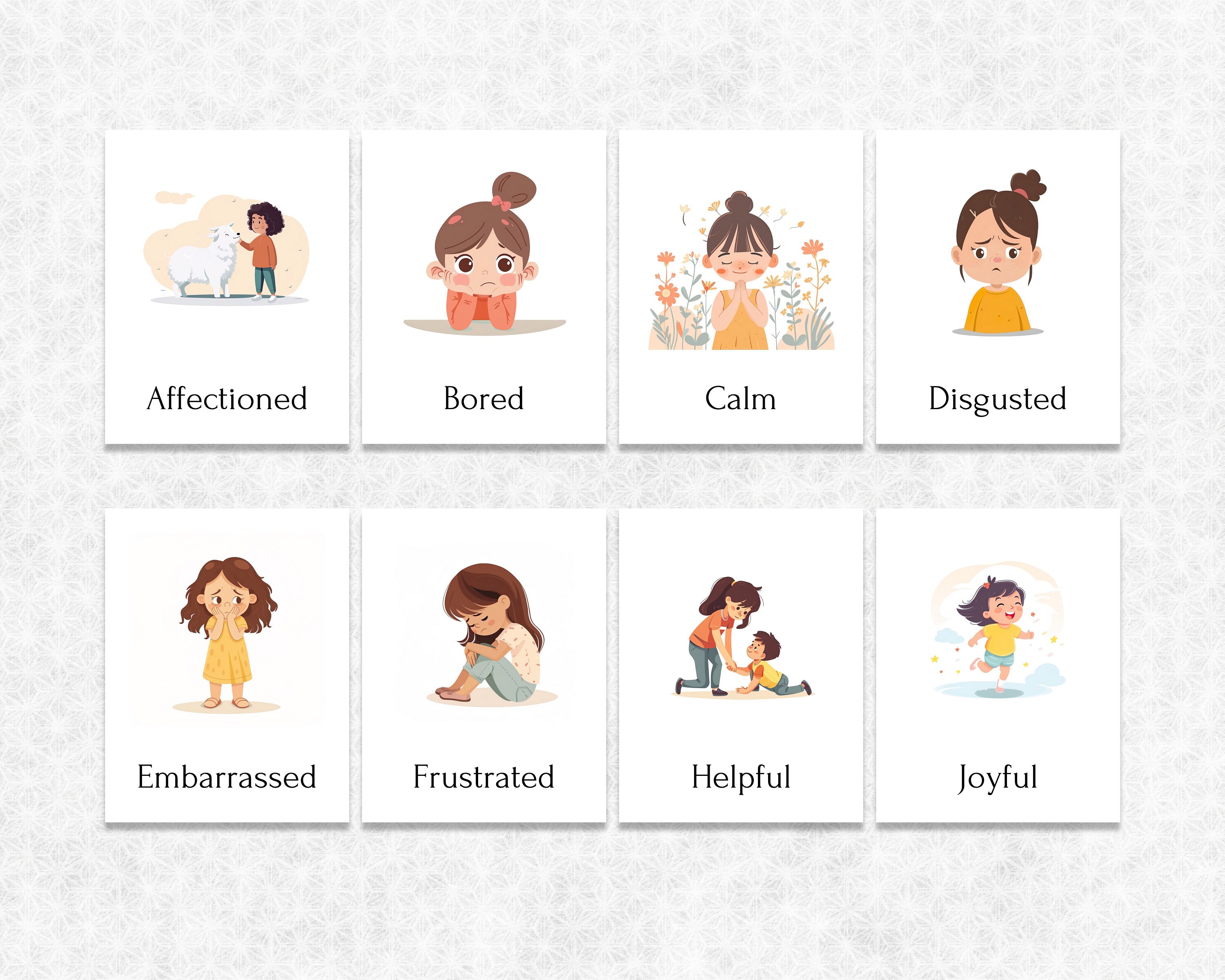 Editable Emotion Flashcards for Kids, Multilingual Educational Tool ...