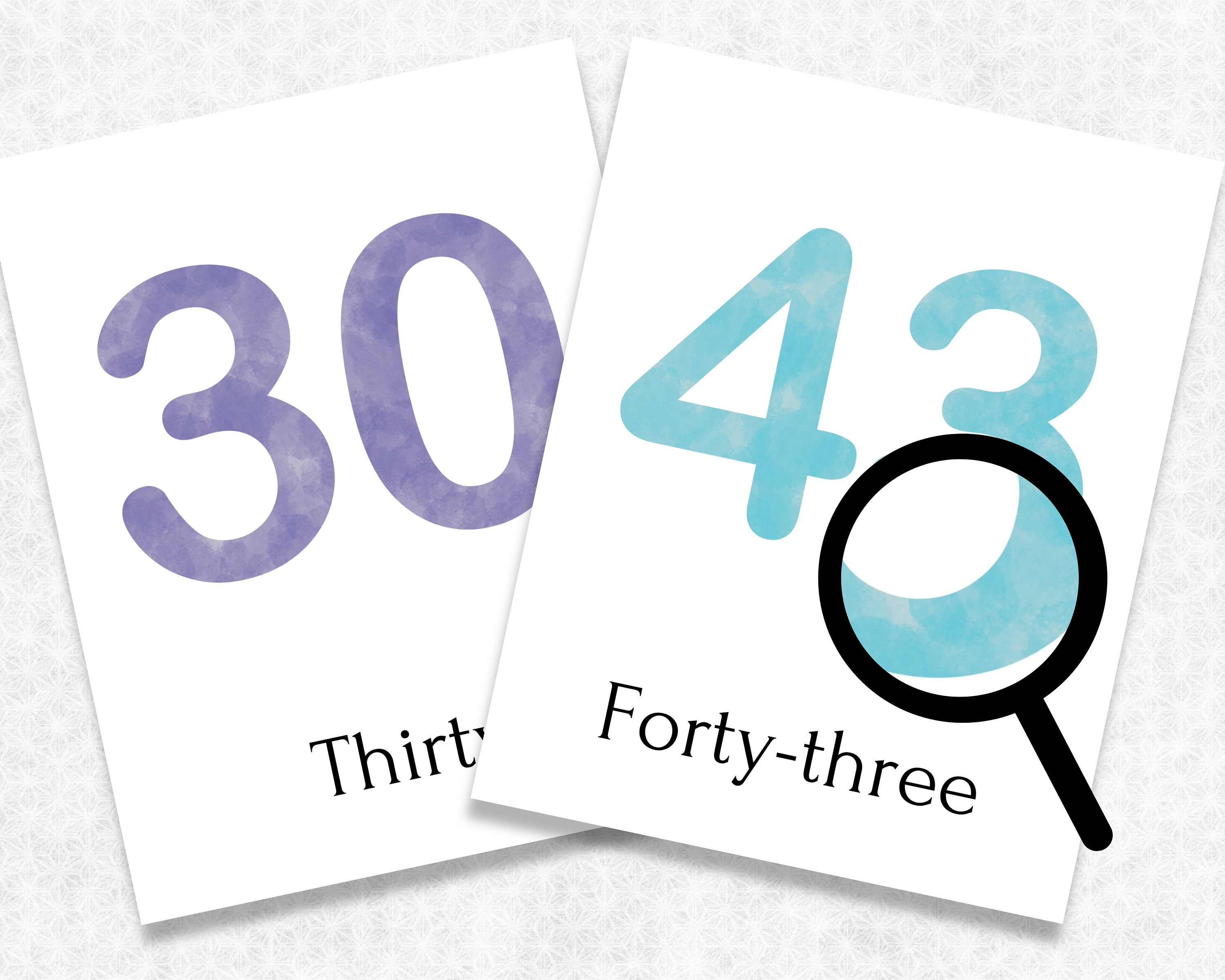 Montessori Numbers 0-100 Flashcards: Printable Learning (digital ...