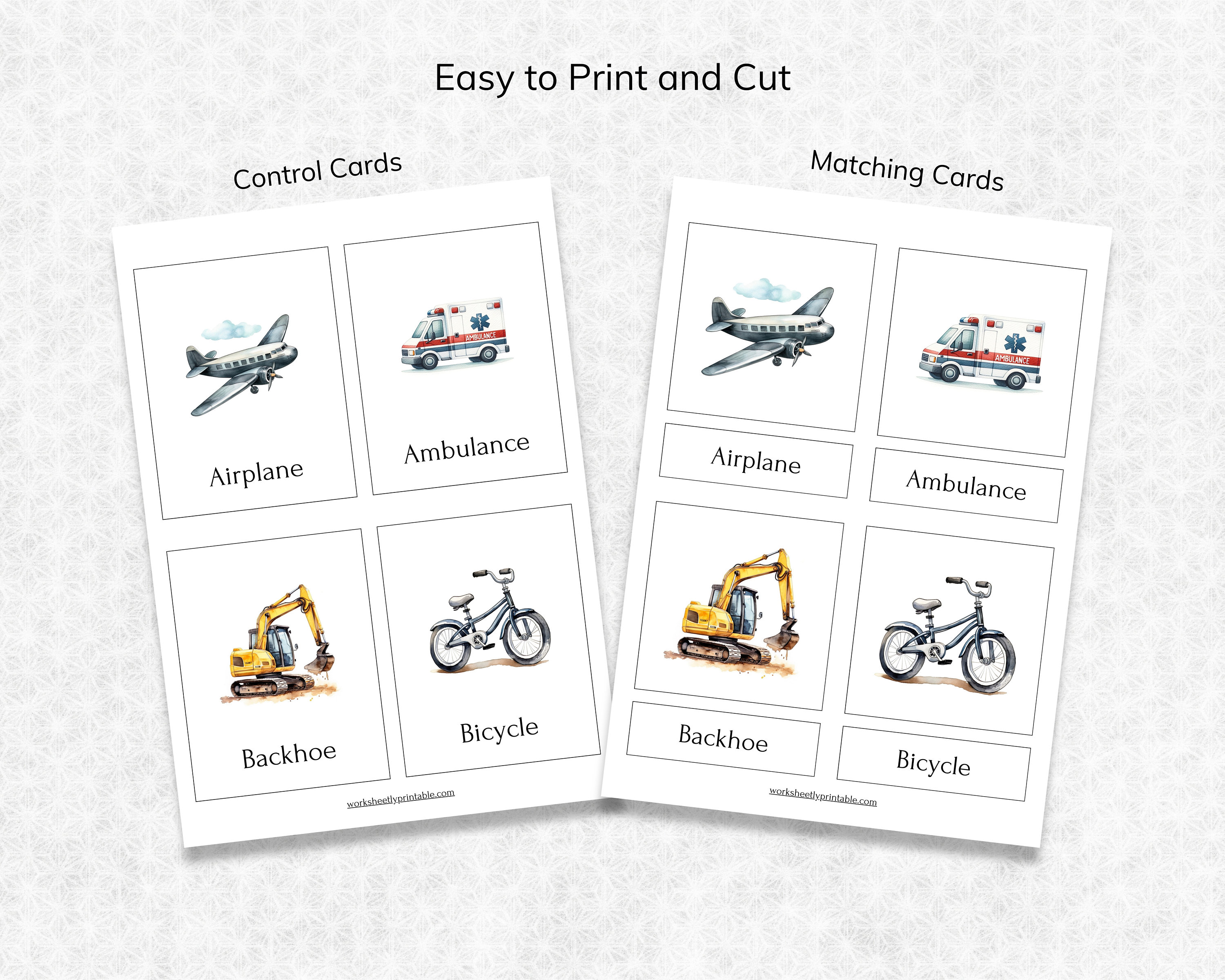 Editable Vehicle and Transport Flashcards for Kids Educational ...