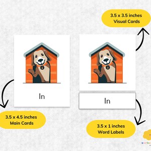 Dog Preposition Flashcards: Montessori Learning (digital Download) - Etsy