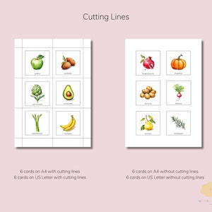 60 Fruits and Vegetables Montessori Flashcards for Kids | Pre-school ...
