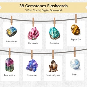 Gemstones Flashcards | Minerals and Crystals Cards | Educational 3 Part ...