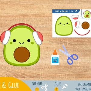 Cute Kawaii Character Cut and Glue Paper Craft Activity Sheet for Kids ...