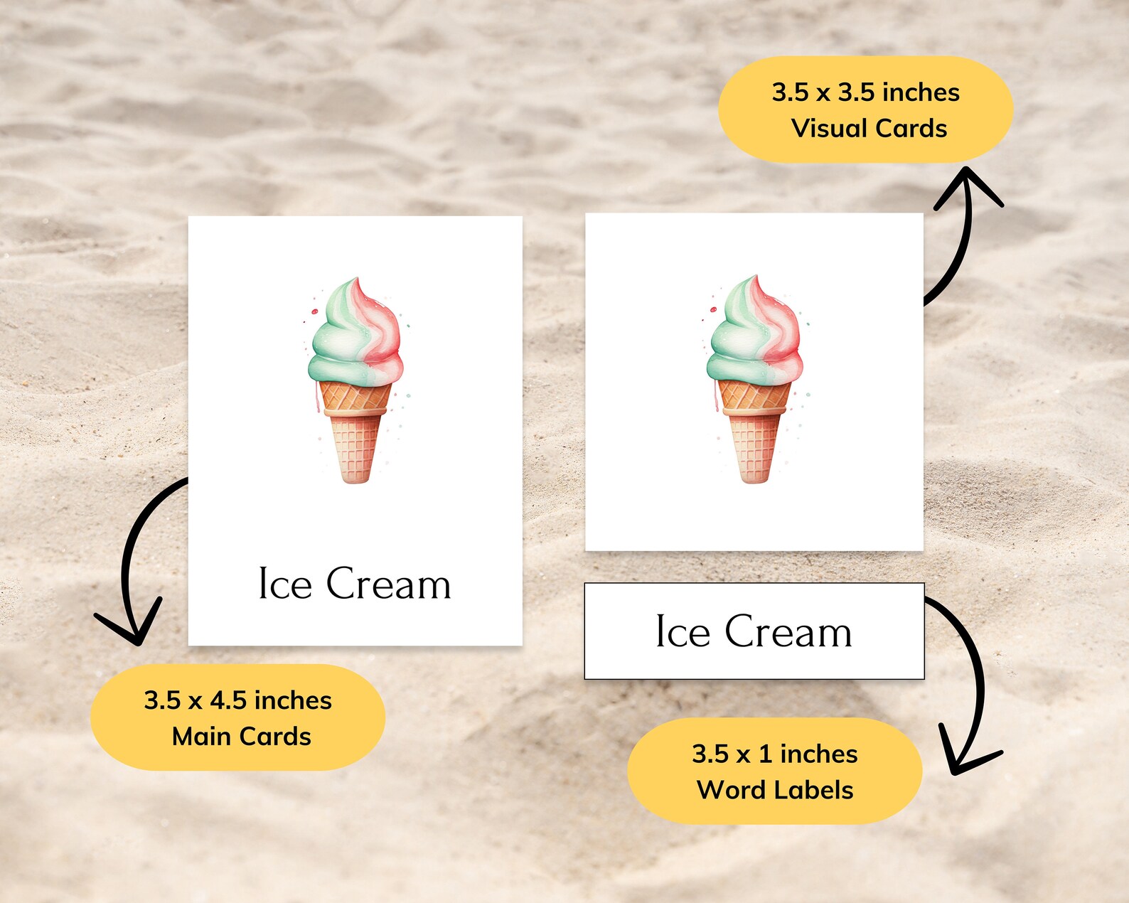 Editable Summer Flashcards for Kids, Printable Montessori 3 Part ...