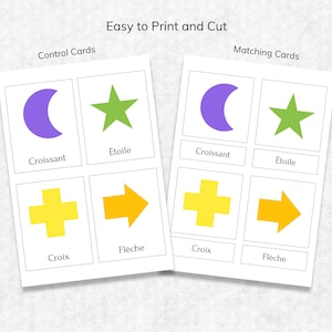 French Shapes Flashcards: 2D Geometric Montessori Cards (digital ...