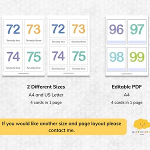 Montessori Numbers 0-100 Flashcards: Printable Learning (digital ...