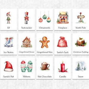 Christmas Flashcards for Kids, Printable 3 Part Nomenclature Toddler ...