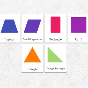 French 22 Shapes Flashcards for Kids | 2D Geometric Shapes Educational ...