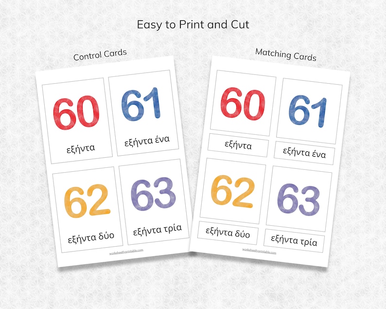Educational Greek Numbers Flashcards | Learn and Count Numbers 0-100 ...