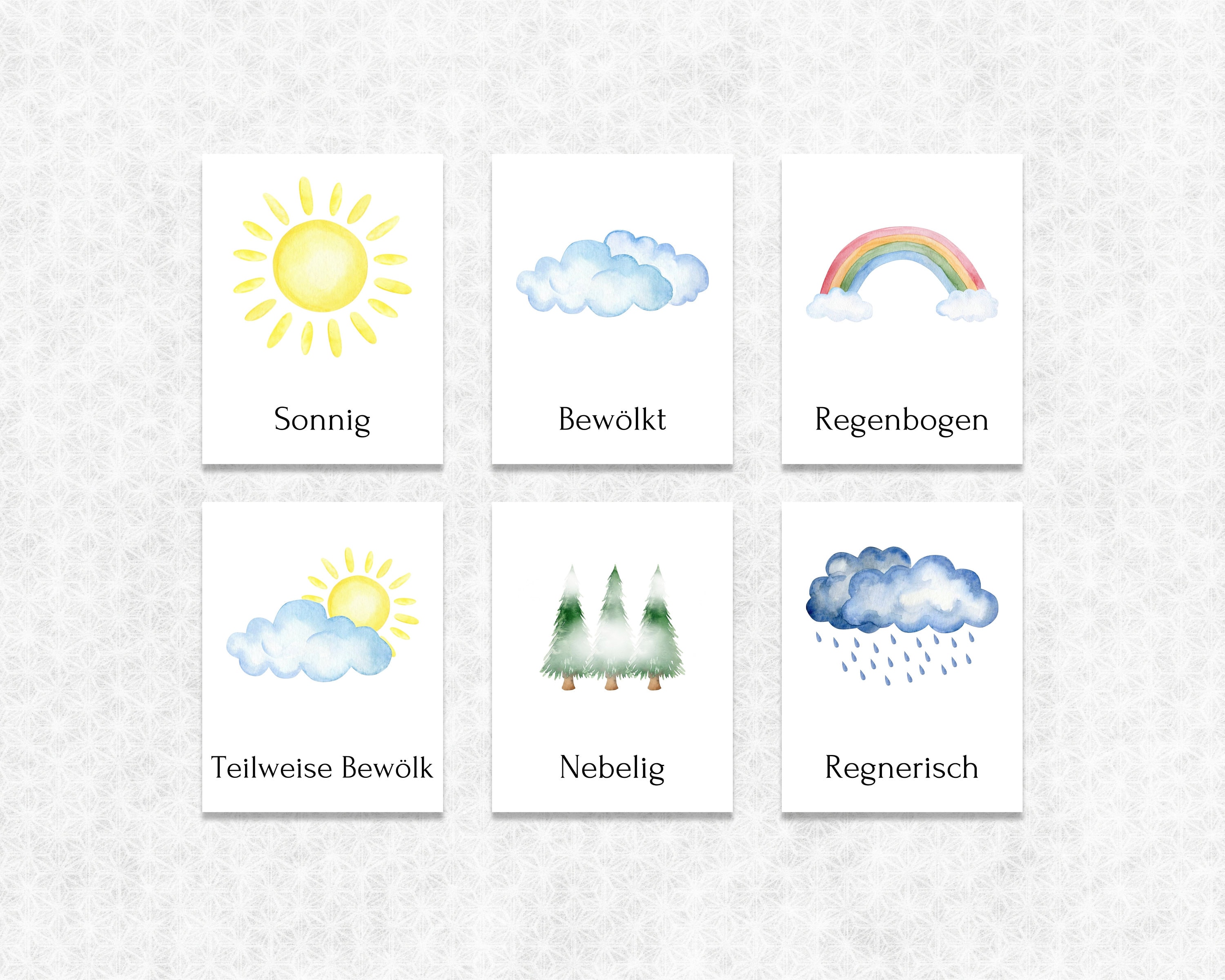 German Weather Printable Flashcards for Kids Weather Montessori ...
