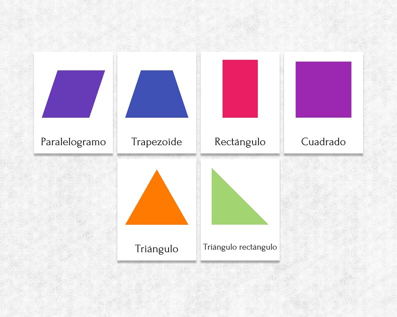 22 Spanish Shapes Flashcards for Kids | 2D Geometric Shapes Educational ...