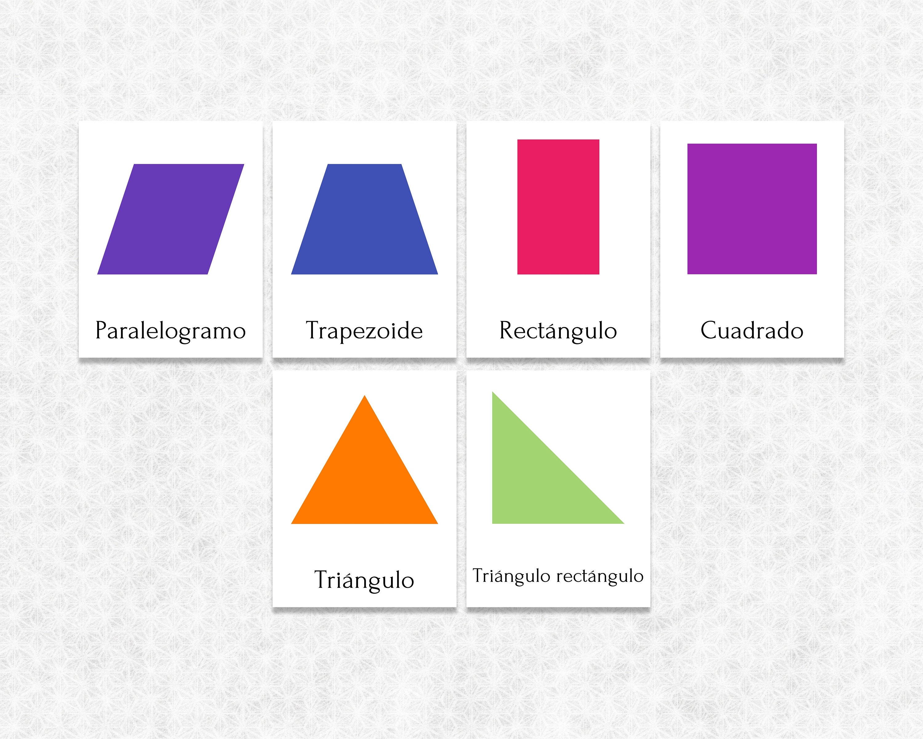 22 Spanish Shapes Flashcards for Kids 2D Geometric Shapes Educational ...