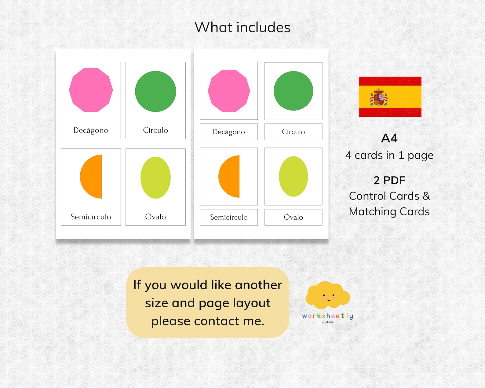 22 Spanish Shapes Flashcards for Kids 2D Geometric Shapes Educational ...