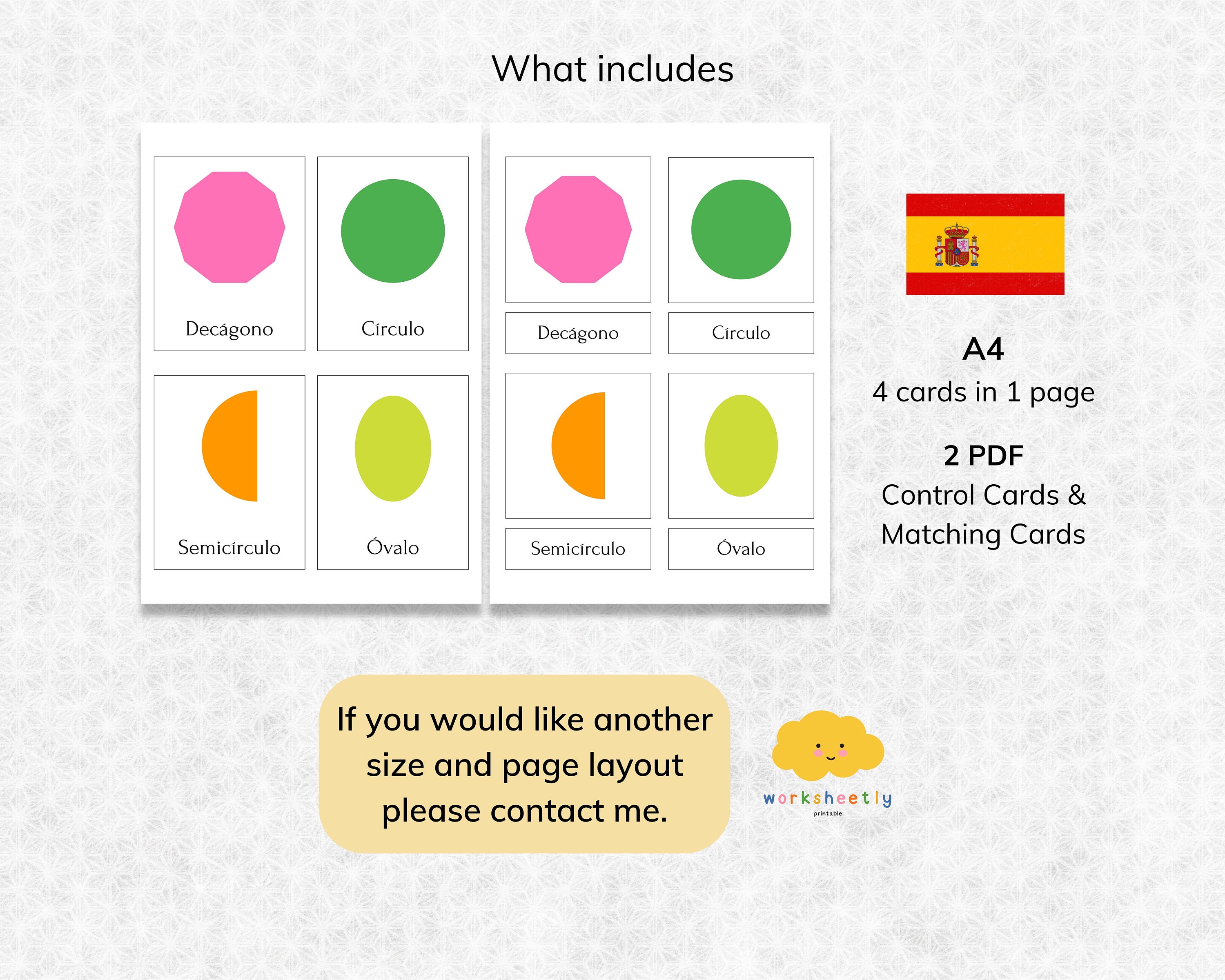 22 Spanish Shapes Flashcards for Kids 2D Geometric Shapes Educational ...
