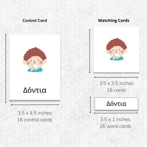 16 Greek Body Parts Flashcards for Kids | Educational 3 Part ...