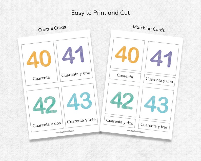 Spanish Numbers Flashcards: Montessori Learning Tool (digital Download ...