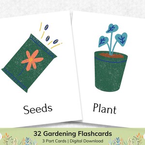 Gardening Vocabulary Flashcards for Kids | Printable Montessori ...